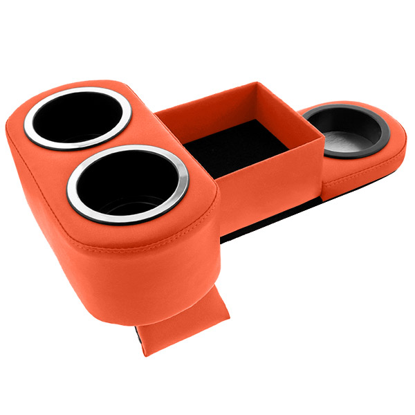 Orange Hot Rod Drinkster Console w/ Coin Holder | CupHoldersPlus