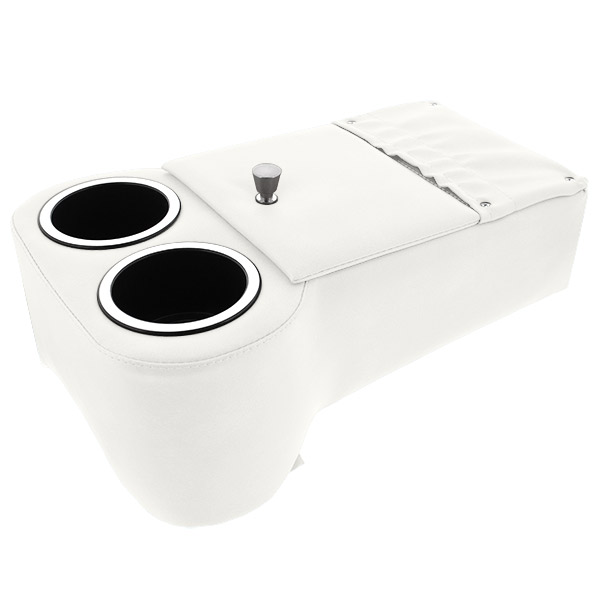Wallaby White Low Rider Floor Mount Console: CupHoldersPlus.com